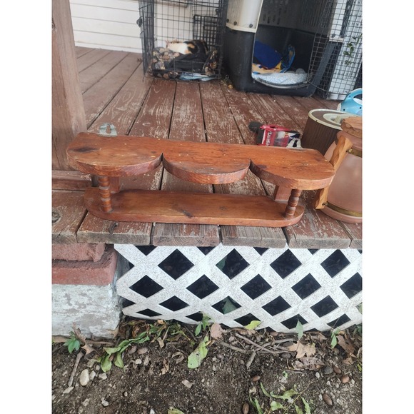 Wooden Ships | Wall Decor | Vintage Solid Wood 2 Tier Scalloped Wall ...